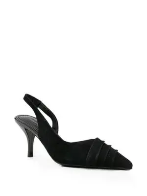 SERGIO MORETTI FIRENZE Ruched Slingback Pumps - Black