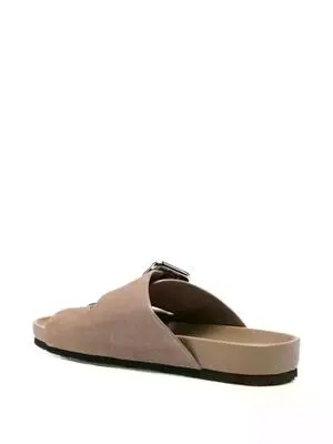 SERGIO MORETTI FIRENZE Buckle-fastening Suede Slippers