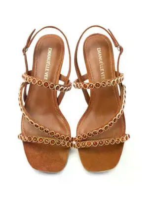 EMANUELLE VEE Embellished Crystal Sandals