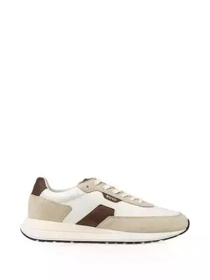 BOSS Panelled Leather Sneakers - Neutrals