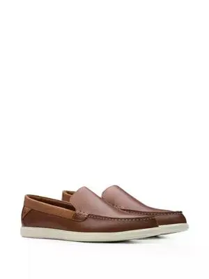 Clarks Bratton Leather Loafers - Brown