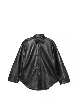 HAIKURE Leather Oversized Jacket - Black