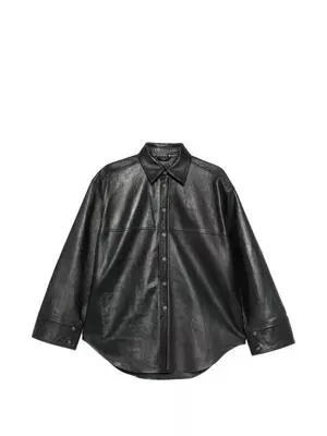 HAIKURE Leather Oversized Jacket - Black