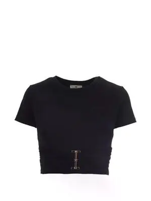 Elisabetta Franchi Logo-plaque T-shirt - Black