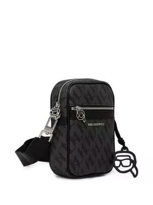 Karl Lagerfeld Monogram Print Messenger Bag
