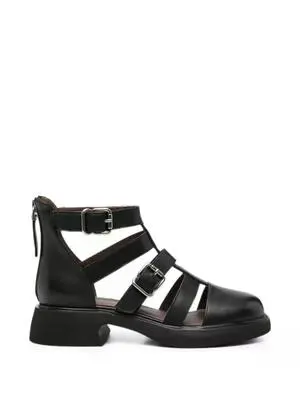 SERGIO MORETTI FIRENZE Buckle-fastening Caged Sandals - Black
