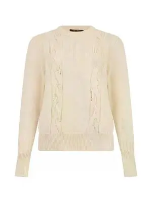 MOORER Round-neck Sweater - White