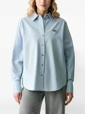 Karl Lagerfeld Logo-patch Button-down Shirt - Blue