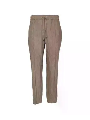 Isaia Drawstring Tailored Trousers - Brown