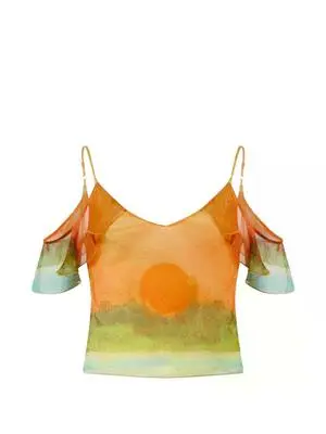 DONDE ESTEBAN Formentera Silk Top - Orange