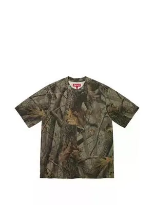 Supreme Rhinestone Script Camouflage-pattern T-shirt