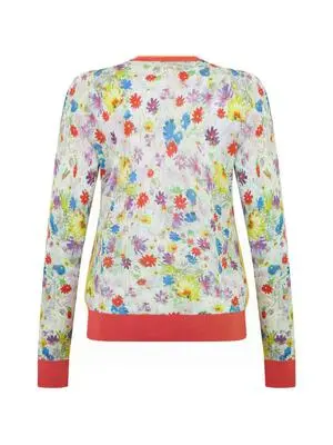 MOORER Floral-print Button-up Cardigan
