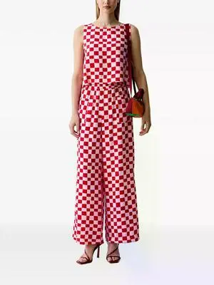 BENETTON Checkerboard Print Palazzo Pants