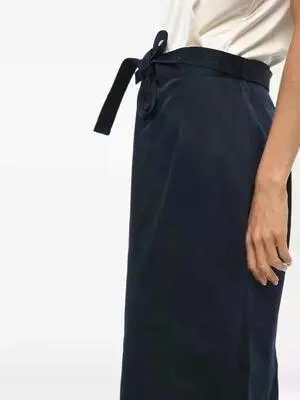 SUPER BLOND Belted Midi High-waisted Skirt