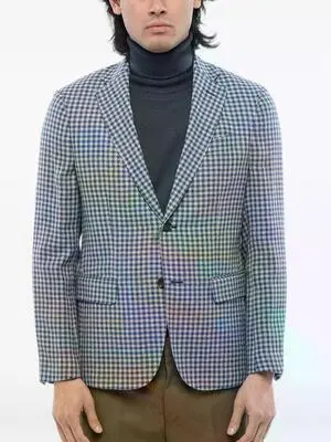Corneliani Checked Single-breasted Blazer - Blue