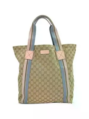 Gucci Gg Supreme Striped Tote Bag - Neutrals