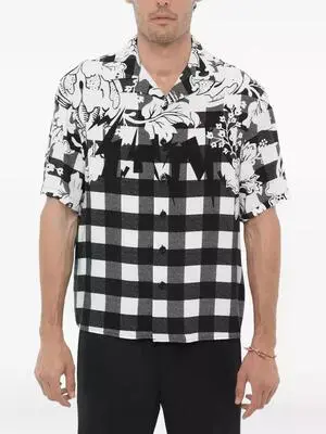 Neil Barrett Checked Floral-print Shirt