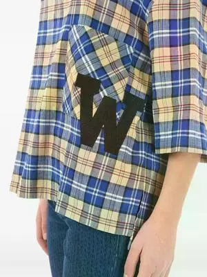Woolrich Plaid Monogram Patch Blouse