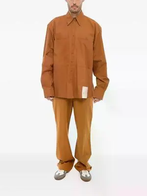 RAMAEL Italian-collar Cotton Shirt - Brown