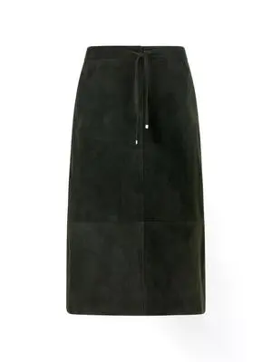Max Mara Suede Midi Skirt - Green