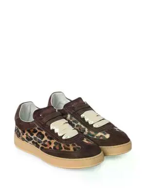 SOLDINI80 Akira Leopard-print Sneakers - Brown