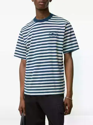 Burberry Striped Cotton T-shirt - Blue
