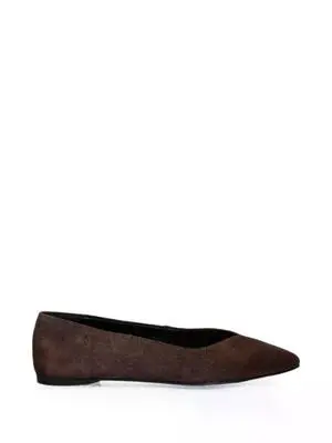 JONAK PARIS Noemie Pointed-toe Suede Ballet Flats - Brown
