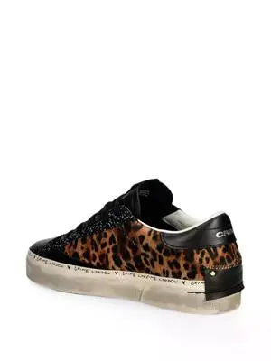 CRIME LONDON Leopard-print Glitter Detail Sneakers