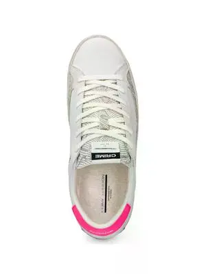 CRIME LONDON Snakeskin-effect Panelled Sneakers