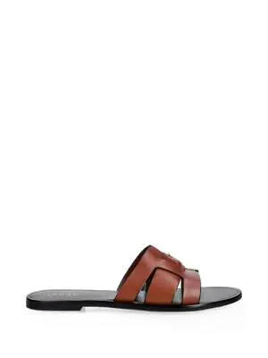 JONAK PARIS Weil Logo-plaque Cut-out Sandals - Brown