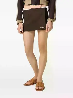 Miu Miu Logo-patch Wrap Mini Skirt