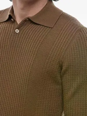 PAOLO PECORA Ribbed Knit Polo Sweater