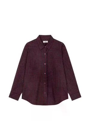 STUDIO TOMBOY Check-pattern Button-down Cotton Shirt - Red