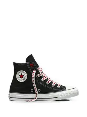 CONVERSE Chuck Taylor All Star High Top Sneakers With Heart Print Laces - Black
