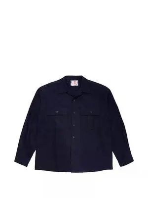 SON OF THE CHEESE Flap-pocket Camp-collar Shirt - Blue