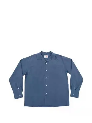 SON OF THE CHEESE Open Collar Long-sleeve Shirt - Blue