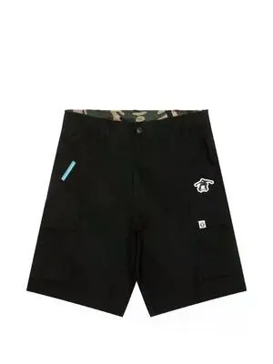 AAPE BY *A BATHING APE Moonface Logo Cargo Shorts - Black