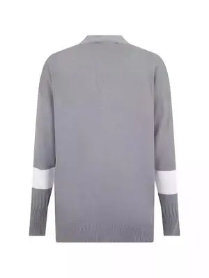 MOORER Stripe-detail V-neck Cardigan