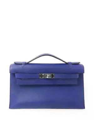 Hermès 2015 Kelly Pochette Tote Bag - Blue