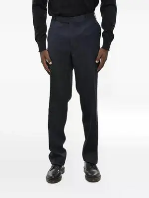 Corneliani Scalloped-hem Wool Trousers - Blue