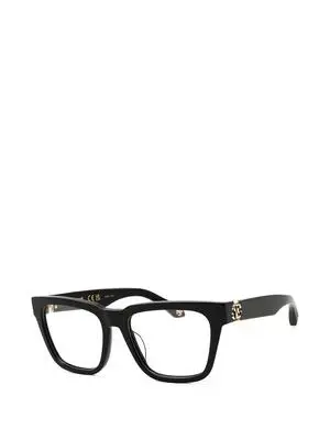 Roberto Cavalli Square Frame Eyeglasses With Gold Tone Logo Plaque