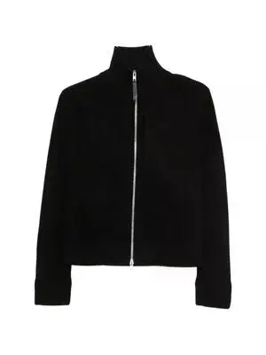 MAISON MARGIELA Ribbed-knit Zip-up Jacket - Black