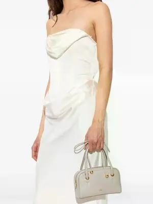 Furla Poppy Grained Leather Mini Bag With Gold-tone Hardware - Grey