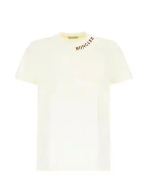 Moncler Logo-embroidered T-shirt - Neutrals