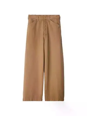 LEMAIRE Oversized Workwear Pants In Heavy Garment Dyed Broken Twill - Brown