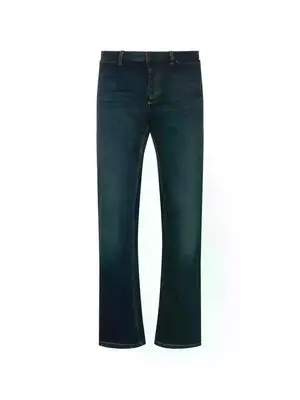 Gucci Faded-effect Straight-leg Jeans - Blue