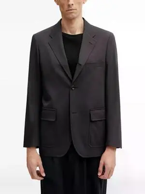 BEAMS Single-breasted Flap-pocket Blazer - Black