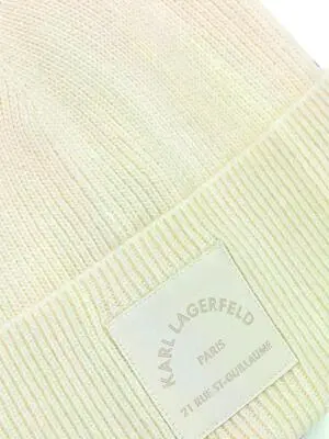 Karl Lagerfeld Logo-patch Ribbed Beanie Hat