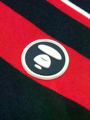 AAPE BY *A BATHING APE Moonface Logo-patch Striped T-shirt