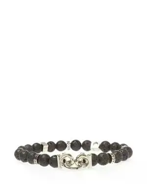 FERRAGAMO Gancini Lava Stone Beaded Bracelet